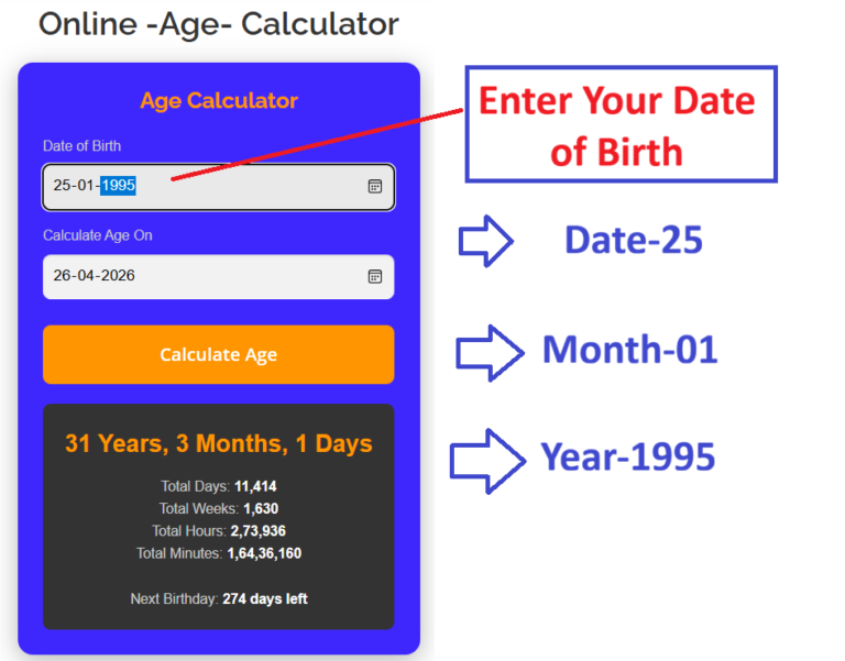 Online Age Calculator Quick and Easy Way To Calculate Age at any Time ...